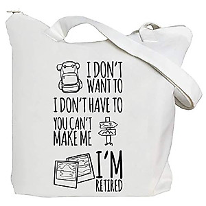 Retirement Tote Bag With A Zipper - Two Open Pockets and One Zipper Compartment - Retirement Gift Bag - Men and Women Retirement Gifts