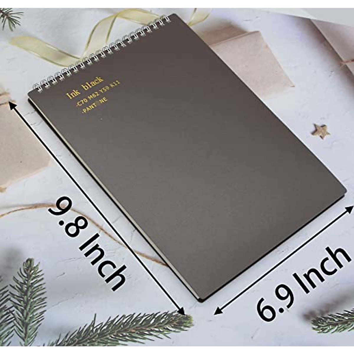 Yansanido Top Bound Spiral Notebook, 4 Pcs B5 Thick Plastic Hardcover 7mm College Ruled 4 Color 80 Sheets -160 Pages Journals for Study, Work, Travel and Notes (Dark Color)