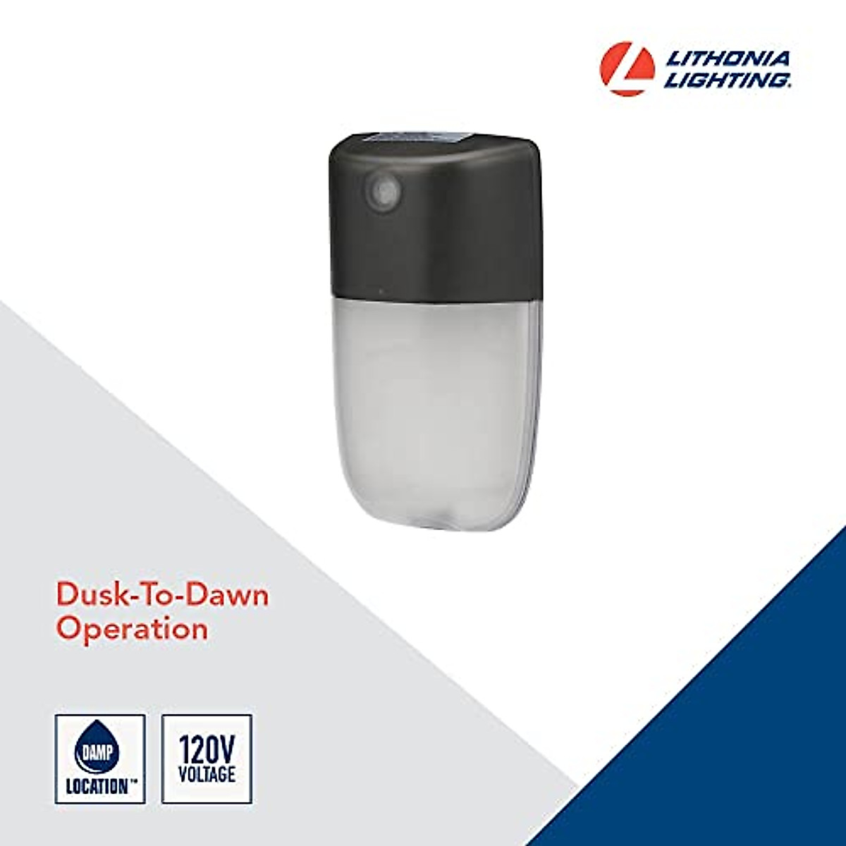 Lithonia Lighting OVWP LED 40K 120 PE DDB M4 Outdoor OVWP LED Dusk-to-Dawn Wall Sconce in Bronze, 14 Watts, 1240 Lumens