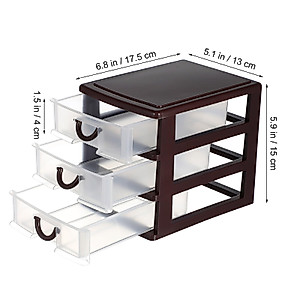 Cabilock 3 Tier Plastic Storage Drawer Units Home Office Storage Box Small Plastic Storage Drawers Desktop Case Organizer Cosmetic Makeup Container