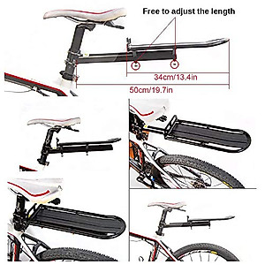 ThreeH Retractable Bike Luggage Cargo Rack Aluminum Alloy Bicycle Pannier Bag Holder Easy to Install BK41