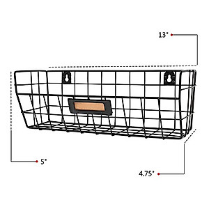 Wall Mounted Wire Basket Kitchen Storage Pantry Organizer Fruit Basket Varying Sizes Set of 3 Black