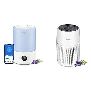 LEVOIT Smart Humidifier (Dual 200S) and Air Purifier (Core Mini) Bundle for Bedroom and Home