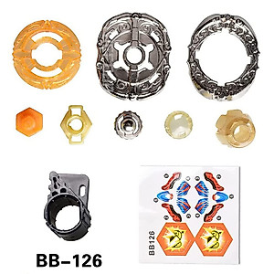 Gyros 6 Pack Bey Burst Battling Tops Metal Fusion Starter Set with Stickers Two Launchers