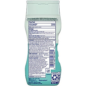 Coppertone Pure and Simple Kids Sunscreen Lotion, Zinc Oxide Mineral Sunscreen for Kids, Tear Free, Broad Spectrum SPF 50 Sunscreen, 6 Fl Oz Bottle