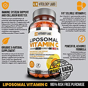 Premium Liposomal Vitamin C 2000mg - 180 Capsules –Ultra Potent High Absorption Ascorbic Acid, Supports Immune System & Collagen Booster - Powerful Antioxidant High Dose Fat Soluble Vitamin C