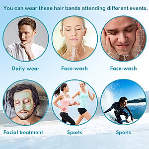 Hair Hoop,6Pcs Unisex Wavy Headband Metal Hair Hoop Multi-style Wave Spring Headband Wavy Comb Hair Band Accessories for Men and Women Black