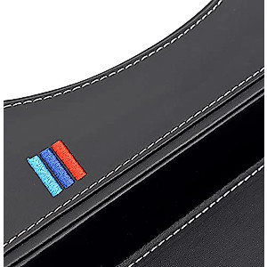 OYADM Boutique Embroidery Storage Box Seat Gap Filler, Console Organizer, Car Pocket, Seat Catcher, Seat Crevice Storage Box(Black)