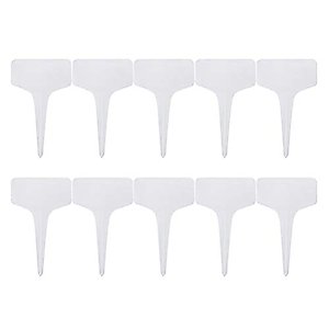 Delicate 200pcs T Shaped Flowerpot Label Plastic Insert Sheets Bonsai Pot Recognizer Gardening Plant Tag for Home Shop White