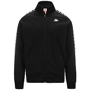 Kappa Man Sweatshirt with Zip 301EFU0 F66 Banda Anniston Slim XXL Nero/Bianco
