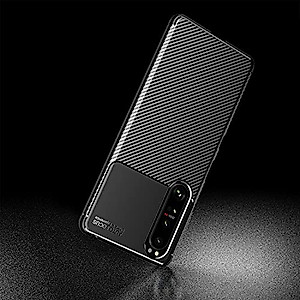 Soft TPU Bumper Flexible Case for Sony Xperia 1 III, Slim Fit Shock Absorption Carbon Fiber Texture Bumper Case Cover for Sony Xperia 1 III