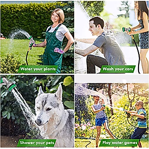 RESTMO Garden Hose Nozzle, Heavy Duty Metal Water Hose Nozzle with 7 Adjustable Spray Patterns, High Pressure Hand Sprayer with Flow Control, Best for Watering Plants & Lawns, Washing Cars & Pets