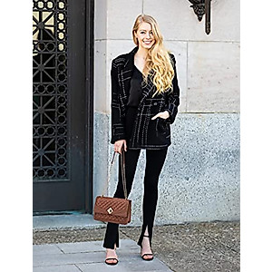 LOVEVOOK Brown Crossbody Bags for Women Quilted Designer Purses and Handbags, Ladies Shoulder Chain Purse