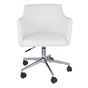 Signature Design by Ashley Baraga Contemporary Adjustable Swivel Home Office Desk Chair, White