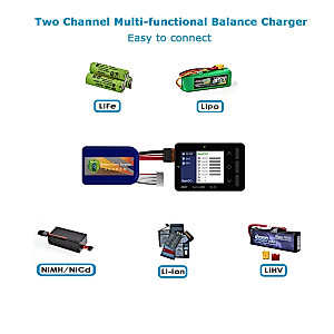 ISDT BattGo BG-8S Battery Meter, LCD Display Digital Battery Capacity Checker Battery Balancer Battery Tester for LiPo/Life/Li-ion/NiMH/Nicd