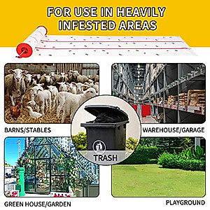 Giant Fly Traps Sticky Fly Trap Roll 30 Feet MAX Strength Fly Catcher, Non Toxic, Poisonous Bug Insect Sticky Flies and Other Bugs, Indoors & Outdoors 1PCS, white