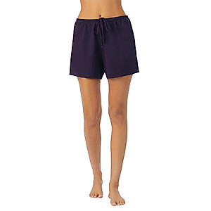 Nautica Womens Sleep Shorts - Mid-Thigh, Lightweight, Breathable Pajama Bottoms - Cotton Knit Jersey Sleepwear and Loungewear - Eggplant - 2X