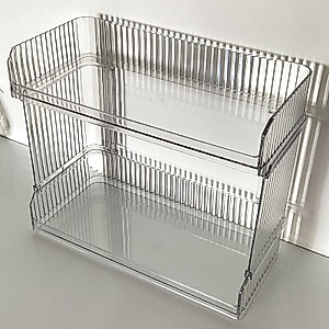 Rusnugic Bathroom Organizer Countertop, Counter Organizer for Bathroom - 2 Tier Sink Organizer Shelf for Vanity Counter Storage, Skincare lotion Perfume Makeup Dresser Countertop Organizer