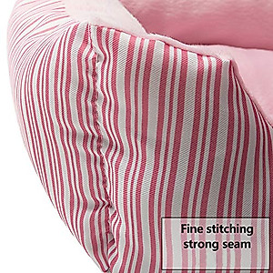 Hollypet TC Fabric Plush Small Dog Cat Bed Self-Warming Pet Bed, Pink