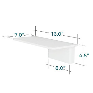 Fytz Design Set of 2 Small + Set of 2 Regular White Floating Shelves for Living, Bedroom, Office, Bathroom, and Kitchen