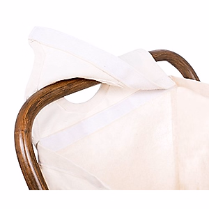 BIRDROCK HOME Single Rattan Laundry Hamper - Machine Washable Canvas Lining - Lightweight and Foldable - Removable Bag - Organizer