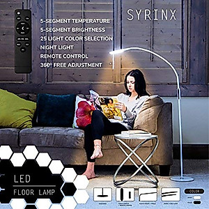 Syrinx Floor Lamp, Floor LED Lamp / LED Light Lamp / Remote Control & Touch / Adjustable Flexible Gooseneck (White)