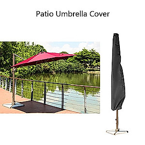 ALLOMN Outdoor Patio Umbrella Cover, Waterproof and UV Protection Fabric Parasol Cover for 9-11 Feet Garden Yard Balcony Umbrellas