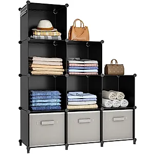 HOMIDEC Closet Organizer, 9-Cube Closet Organizers and Storage, Portable Closet Storage Shelves,Closet Organizer Storage Shelves, Clothes Storage Organizer for Garment Racks, Closet, Wardrobe