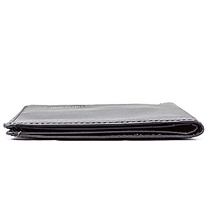 Big Skinny Leather Traveler Slim Wallet, Holds Up to 20 Cards and 4 Passports, Black