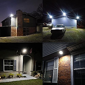 Arily 144 LED Outdoor Solar Powered Street Light with Remote Control Solar Outdoor Solar Lights for Barn, Gutter, Parking Lot, Garden, Garage, Yard -4 Pack