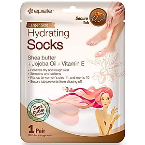 Epielle Hydrating & Moisturizing Gloves & Socks Masks Combo 12pk for Hand and Foot - Dry Hand, Dry Cracked Heel