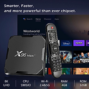TV Box Android 9.0,Smart Media Player 4+32GB HD Android Box S905x3,Support 4K/3D 2.4&5 GHz WiFi BT 4.0 Android TV Box with Remote (32GB)