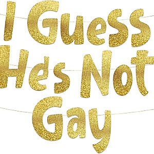 Bachelorette Party Decoration, I Guess He's Not Gay Banner, Bachelorette Party Favors Bachelor Party Supplies Bridal Shower Decorations