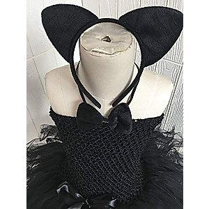 Tutu Dreams Halloween Cat Girl Costume for Kids Villain Role Play Outfits Carnival Masquerade Party (Catgirl, 5-6X) Black