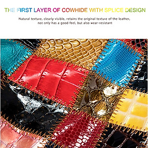 Segater® Women Multicolor Wallets Genuine Leather Card Holder Organizer Purses Model Stitching Bag Wallet with Flap Phone Clutch Large Long Purse