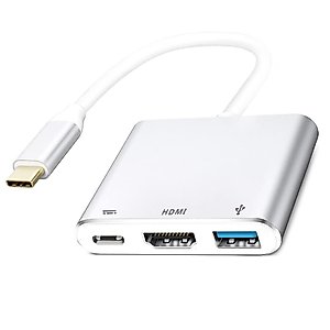 QCEs USB C to HDMI Adapter, USB-C Digital AV Multiport Adapter 4K HDMI Video Output USB 3.0 PD Charging Converter Hub Compatible with Thunderbolt 3/4 iPhone 15 Pro Max, MacBook Pro, iMac