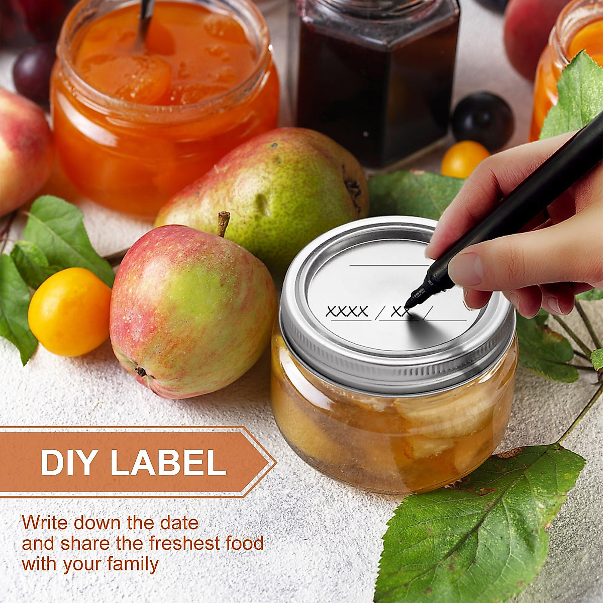 Canning Jar Lids With Rings For Mason Regular Mouth 24Pcs Regular Mouth Kerr Ball Jars Lids With Rings Good Sealing Performance Food Grade Material Kerr Mason Jars For Canning Food Fruits DIY Jam