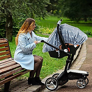 beetoy Multi-Use Infant Car Seat Cover with Mesh Window | Super Stretchy & Adjustable | Summer Stroller Cover for Babies | Customized Covers for Boys | Breathable & Lightweight