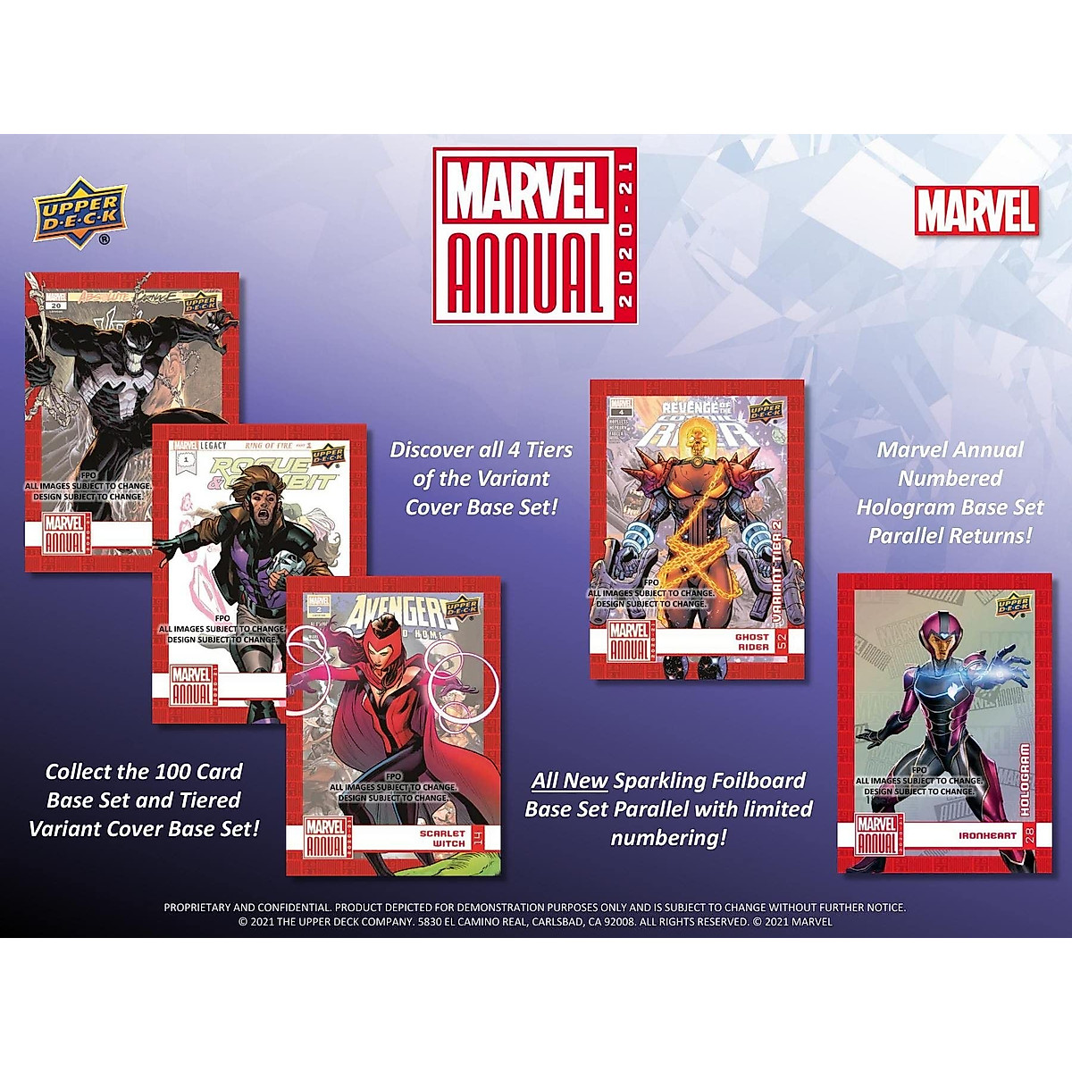 Marvel Annual Hobby Box (Upper Deck 2020/21) 16 Packs Per Box, 5 Cards Per Pack