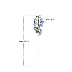 Fake Flowers,Artificial Plants & Flowers,Artificial Flowers Campanula 15 Flower Heads,Artificial Flowers Wind Chime Orchid Wedding Holding Flowers Bouquet Garden Wedding Party Office Decoratio (F)
