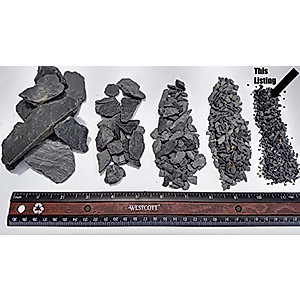 Natural Slate Stone - Less Than 1/8 inch Slate Gravel for Miniature or Fairy Garden, Aquarium, Model Railroad & Wargaming 8oz