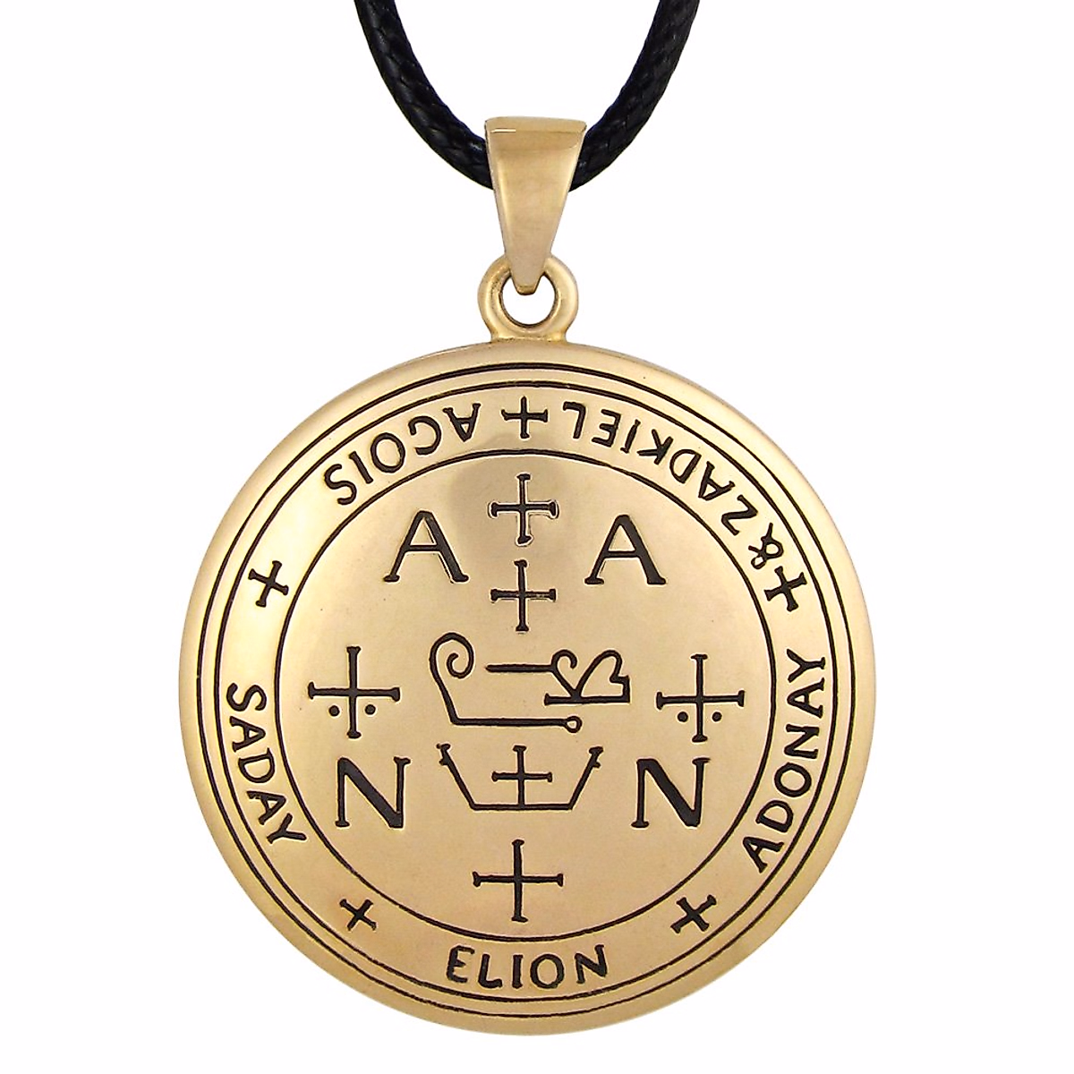 Moonlight Mysteries Bronze Sigil of Archangel Zadkiel Talisman Necklace