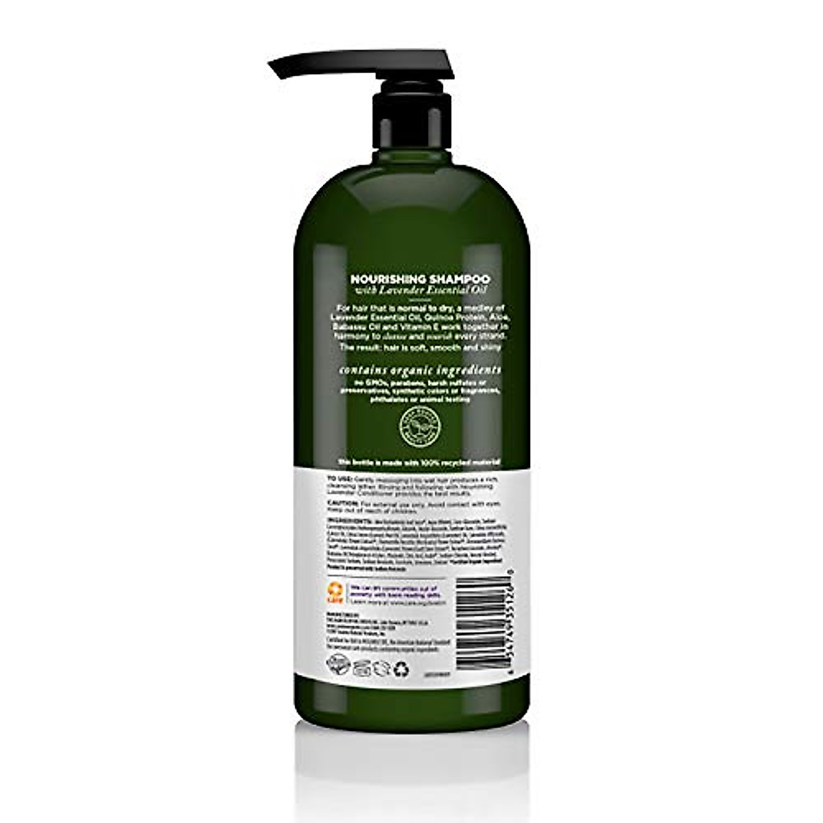Avalon Organics Revitalizing Lavender Shampoo, For Smooth, Shiny, Touchably Soft Hair For Normal To Dry Hair, 32 Fluid Ounces