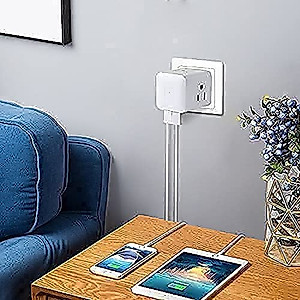 2 PCS Multi Plug Outlet Extender,Plug Adapter,Wonplug Multiple Plug Outlets with 4 AC Electrical Sockets,3 Prong to 2 Prong Adapter USA Portable Design for Home Office Hotel Travel,White