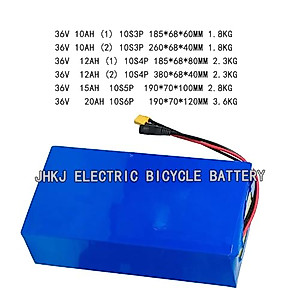 JHKJ E-Bike Battery 36V 10Ah 12AH 15Ah 20AH Electric Bike Lithium Battery Ebike Battery 36 Volt Bike Battery with Charger Compatible with All Electric Bikes,Xt60 Plug,20AH