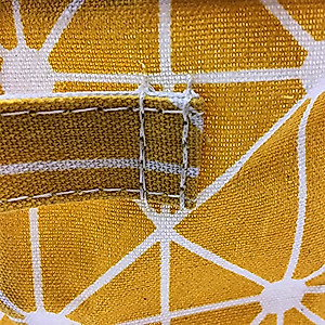 Mziart Small Foldable Canvas Storage Basket Cotton Fabric Mini Portable Storage Bin Nursery Organizer Box for Makeup Toys Shelves & Desks (Yellow)