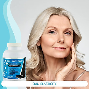 Multi Collagen Pills Plus + 180 Capsules (Types I, II, III, V & X) + Absorption Enhancer (3 Months Supply) - Non-GMO, Collagen Supplements to Support Hair, Skin, Nails, Joints, & Gut Health