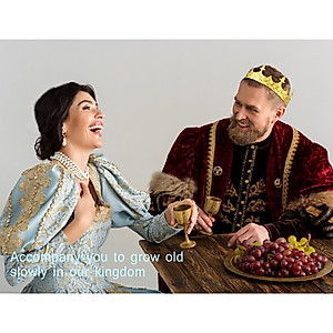 VELSCRUN 2 Pcs Crown for Men Women, Crowns for Men Metal, Gold King Queen Crown Tiaras for Women, Prince Crown Princess Tiaras for Girls, Birthday Prom Wedding Halloween Party Hair Accessories