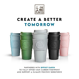 Neon Kactus - Double-Walled Coffee Cup, Reusable Coffee Cup with Resealable Lid, Food-Grade Silicone Seal and Sleeve, Insulated Coffee Tumbler, Super Sonic & Pink Flamingo, 16oz, 2pk