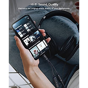 ZOOAUX USB C to 3.5mm Headphone and Charger Adapter,2 in 1 USB C to Aux Audio Jack with PD 60W Fast Charging Dongle Cable Cord,Compatible with S22/S21/S20/S20+ Ultra, Note 20/10,Pixel 4/3 XL(Black)